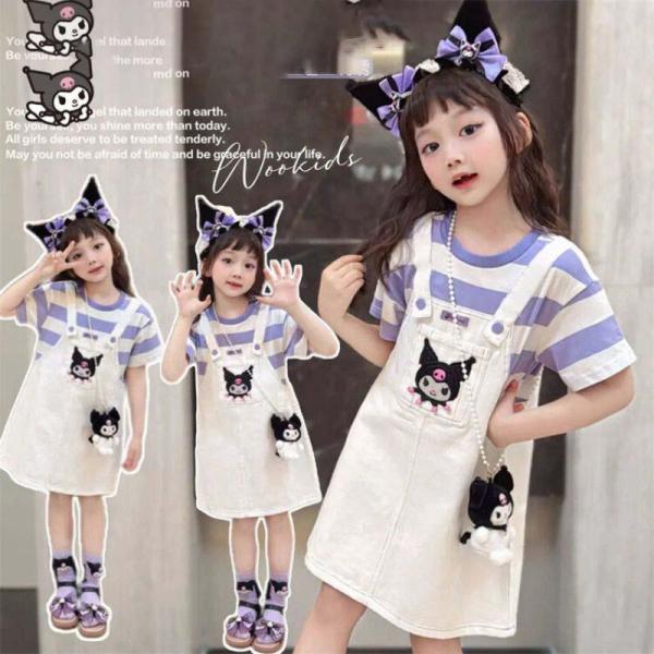 クロミちゃん ワンピース ぬいぐるみ付き　子供　キッズ 半袖 かわいい ショートスカート 女の子 女性 夏服 日常服 グッズ 文化祭 学園祭 夏祭り プレゼント内容：ぬいぐるみ＋ワンピース材質：ポリエステル高品質な素材を採用して、柔らかくて...