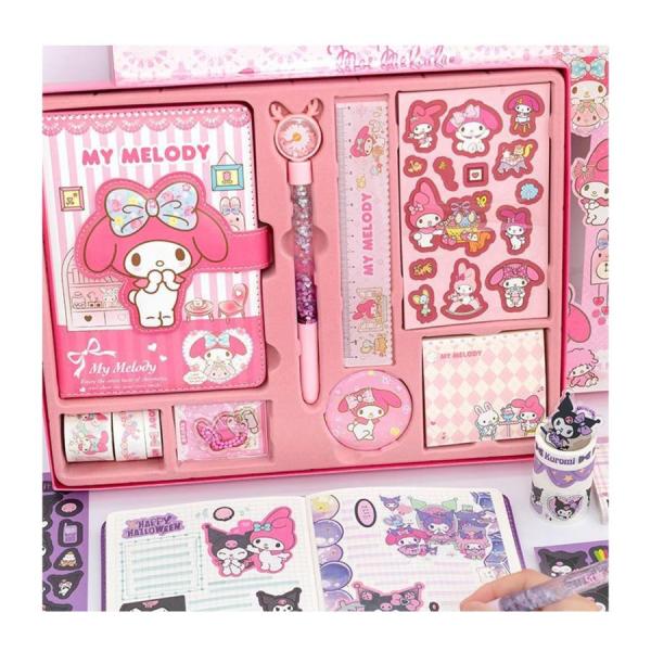 マイメロディ ノート セット 記録 日記帳2025 新入学 文具セット システム手帳 スケジュール 手帳素材 小学生 子供 卒業記念品 文房具 進学 プレゼント 輸入品【商品仕様】サイズ：約130×182mm　96ページ。　この手帳セットは...