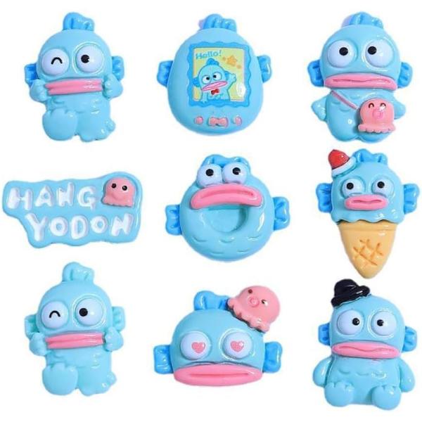 素材：樹脂（レジン）9種×5 総計45個 それぞれのサイズについては画像までご覧下さい。キュートさ満点のキャラ形のデコ素材で自分だけのオリジナルアイテムを作れます！スマホケース、ヘアアクセサリー、キーホルダー制作など、様々なところで活用でき...