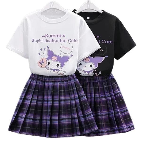 チェック クロミ メロディ 子供服 キッズ服 レディース 大人服 お揃い フリルワンピース レディース 女の子のスカート半袖  夏 上下セット ミニスカート【メイン素材】コットン。パジャマのやわらかい織りと肌の間に空気を含み、温もりのあるや...