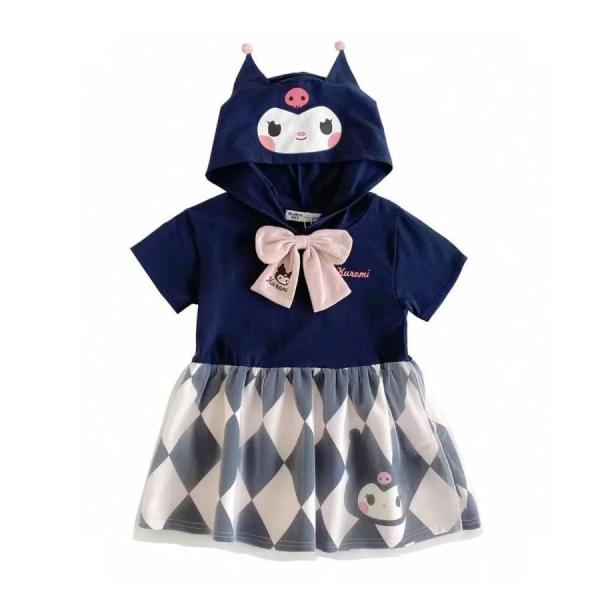 女の子 ワンピース 半袖 フード付き クロミ メロディ キッズ 子供服 夏 カジュアル 可愛い ガールズ 普段着 90-140 cm サイズ：90-140 cm。詳しいサイズは表記までご参考にしてください。素材：コットン40%、ポリエステル...