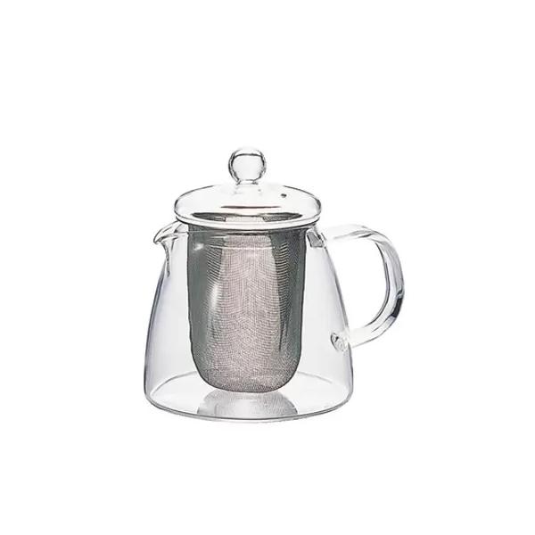 茶葉が広がり、かつ少量のお湯でも抽出しやすいように大きい茶こしになっています。耐熱ガラス製なので、茶こしを外せば電子レンジでもご使用頂けます最大幅：約13.3cm×口径：約6.5ｃｍ×高さ：約11.8ｃｍ重さ：約200ｇ容量：約360ｃｃ・
