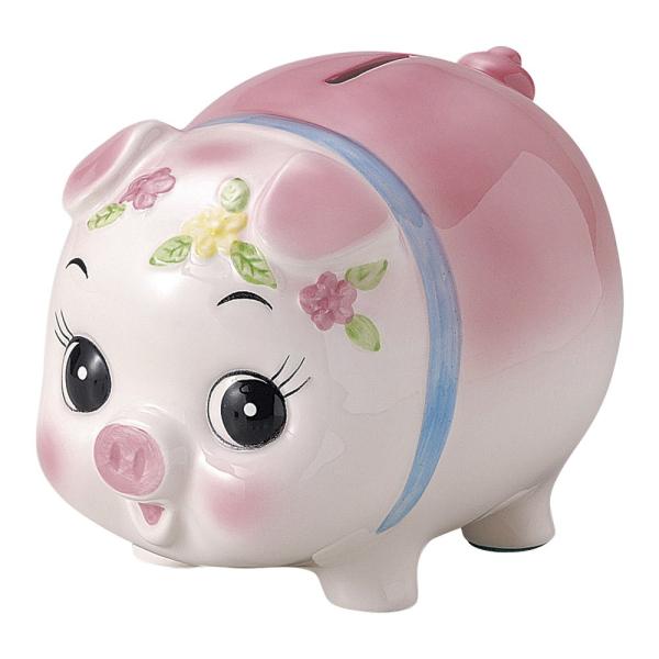 レトロなブタの貯金箱。サイズ：Ｗ１８cm×Ｄ１３cm×Ｈ１３．５cm材質：陶器（瀬戸焼）★お腹にゴム栓があります