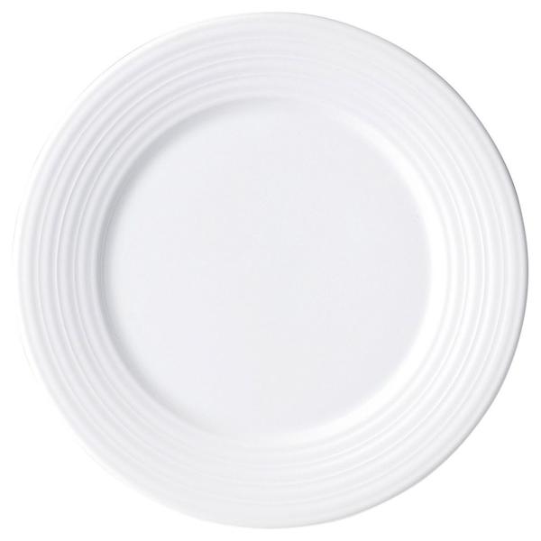白無地の業務用洋食器磁器（日本製）スパイラルリム直径２３．６cm×高さ２．３cm