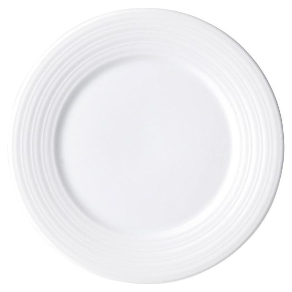 白無地の業務用洋食器磁器（日本製）スパイラルリム直径１９．６cm×高さ２．０cm