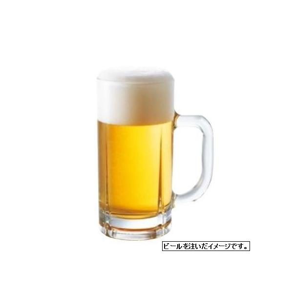 肉厚・日本製 中ジョッキ、１個あたり\808口径７６mm（手を入れて１１８mm）×高さ１５７mm・満水４３５ml