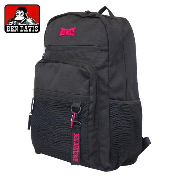 素　材：ポリエステルサイズ：H50×W32×D15〜25cm容　量：24-40リットル仕　様：　マチ幅拡張　リュックサック(1ルーム8ポケット)　前面：ファスナーポケット×2・メッシュファスナーポケット×1　横面：メッシュポケット×2　後面...