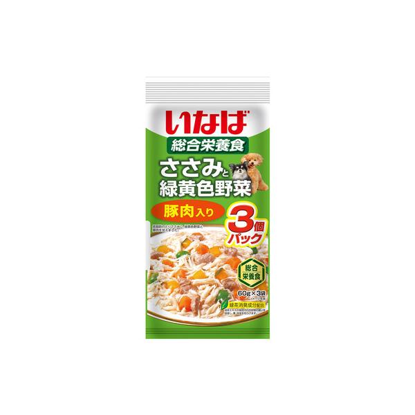いなば　ささみと緑黄色野菜　豚肉入り　６０ｇ×３袋/ドックフード ウエット