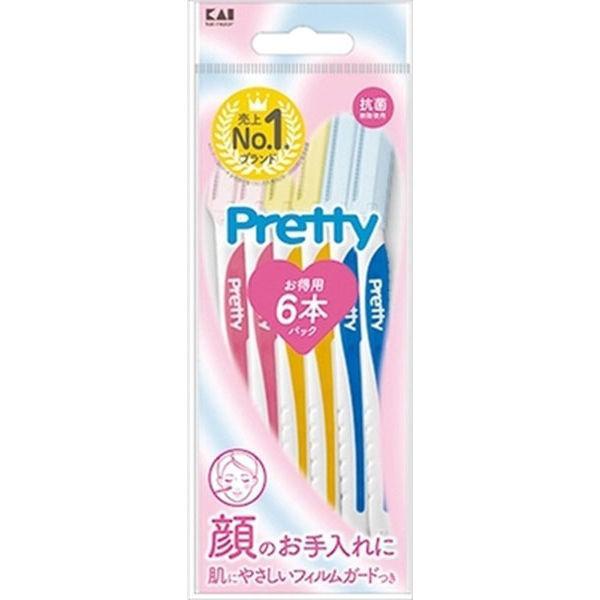 貝印 プリティー フェイスL 顔用 6本入/カミソリ 女性