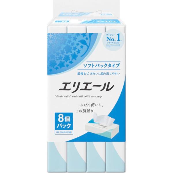 エリエールソフトパックティシュ １６０Ｗ８Ｐ/ティッシュペーパー