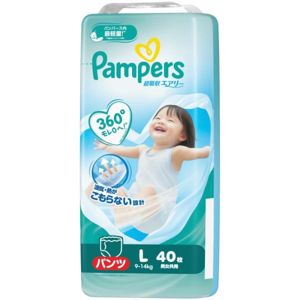 P&amp;G パンパース 超吸収エアリー パンツ L（9-14kg） 40枚/ベビー　オムツ