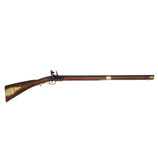 金属と木材で作られたフリントロック式カービン銃の複製です。19世紀　USA 　 　全長 約１１０．５ｃｍ材質 亜鉛合金ダイキャスト・ウッド包装 カートン箱入り生産国 スペイン当店ではネット通販と並行して卸販売を行っております。ご注文を完了さ...