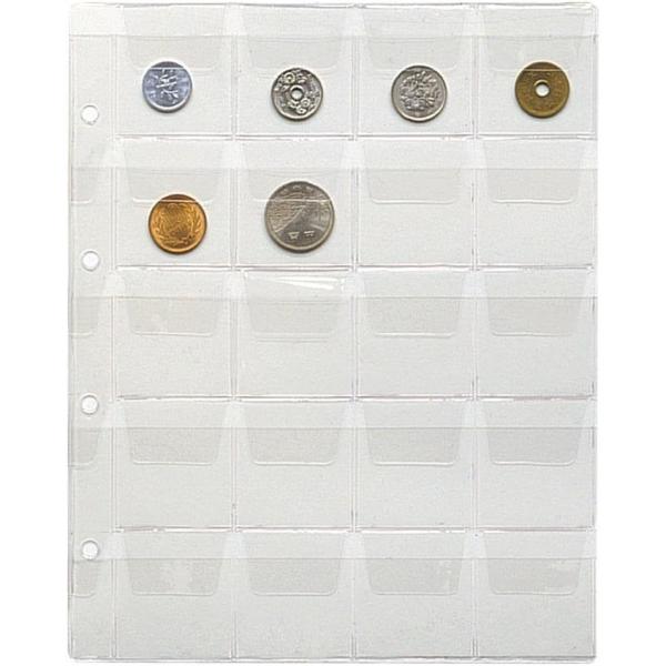 フタ付きのポケットに、コインやメダルなどを収納することが出来るコレクションアルバム台紙です。●品番／CA-345S●本体サイズ／H265×W213×D5mm●ポケットサイズ／45×48mm●本体規格／B5・S型・4穴（57mm間隔）、4列5...