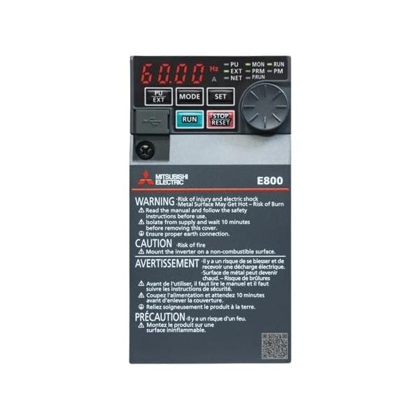 「商品情報」特徴最小クラスの高性能インバータFREQROL-E800シリーズ仕様インバータ（ND）定格容量（kW）：2.2kW定格入力交流電圧・周波数：3相200〜240V　50Hz/60Hz「主な仕様」最小クラスの高性能インバータFREQ...