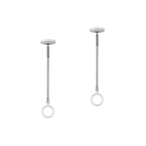 「商品情報」●室内用物干金物●天井取付タイプ●ワンタッチ着脱式●天井保護の為の荷重目安ガイド付き●目安荷重8kg●使用しないときに役立つ収納パーツ付●天井の取付部分が13mmと薄く、部屋の美観を損なわないスマートなデザイン●ポールの長さが全...