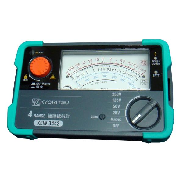 「商品情報」4レンジ(25V/50V/125V/250V)「主な仕様」4レンジ(25V/50V/125V/250V)スピーディーな測定に役立つ機能を搭載見やすいスケール目盛抵抗状態をLEDの色で確認(緑:高抵抗、赤:低抵抗)リモート測定スイ...