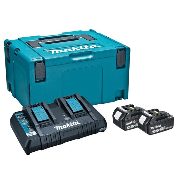 「商品情報」スライド式Li-ion18V・6.0AhバッテリBL1860B2本と2口急速充電器DC18RD、連結できるシステムケースマックパック(タイプ3)のセットです2口急速充電器は自動的にバッテリを長持ちさせるように最適な充電を行うオー...