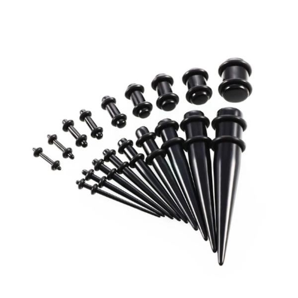 【商品名】　DFsucces 拡張器 18個セット ダブルフレア 耳拡張 男女兼用 9サイズセット (14G/1.6mm-00G/10mm) 拡張ピアス★★ラッピングについて★★当店ではラッピングは承っておりません。ご了承くださいませ。★★...