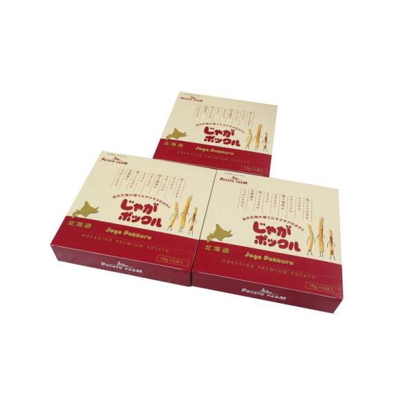 【商品名】　北海道限定じゃがポックル ６袋入り ３箱セット ポテトファーム★★ラッピングについて★★当店ではラッピングは承っておりません。ご了承くださいませ。★★サイズ・カラーの指定について★★商品によってはサイズやカラーのラインナップが複...