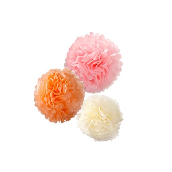 "イギリスTalking Tablesブランド。Decadent Decsシリーズのポンポンボール3枚セットです。海外のパーティーでよく見るポンポンを作る様のクシュ紙です。飾るだけでかわいいお部屋に。--------------------...