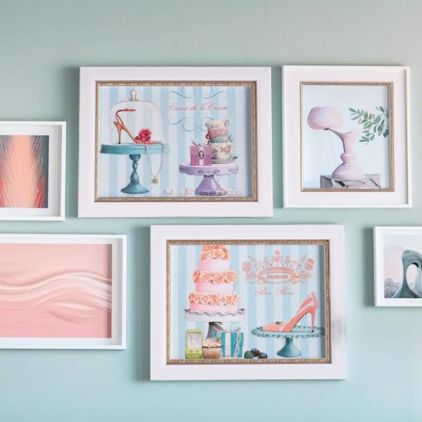 ジュエリー・ティー・スイーツ・女の子の大好きを詰め込んだ額付きパネル。内側がゴールドのかわいい額に入っています。ご結婚・ご新築祝いにもオススメ。※こちらは1個のお値段です。----------------------------------...