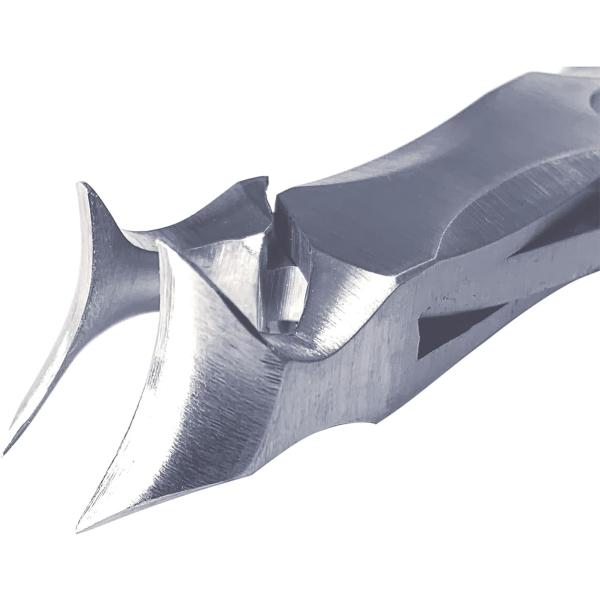 刃先が鋭くカーブして爪に沿って切れます。21.5cmの長さが軽い力でサクッと切れる。21.5cmの長さがテコの原理で約半分の力で爪をカットできます。本体が長いので屈まず足の爪もラクな姿勢で切ることができます。ハンドル部にカバーが付いているの...