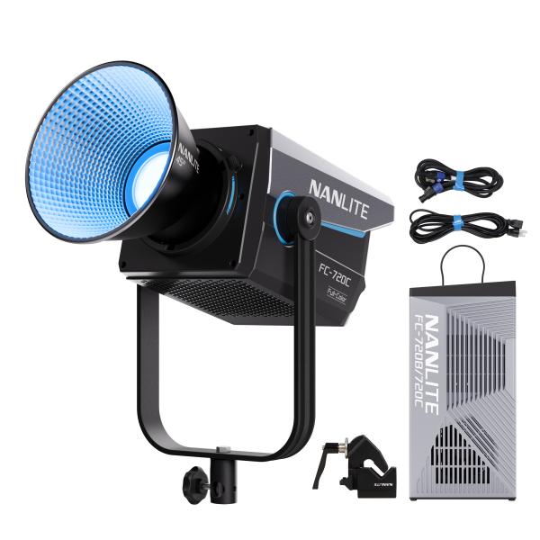 NANLITE FC-720Cは出力750Wのフルカラースポットライトです。FC-720Cは超高照度と優れた光質を実現しライブ配信、ポートレート撮影、プロフェッショナルの映像制作など様々な現場に対応します。 ・付属リフレクター装着時、119...