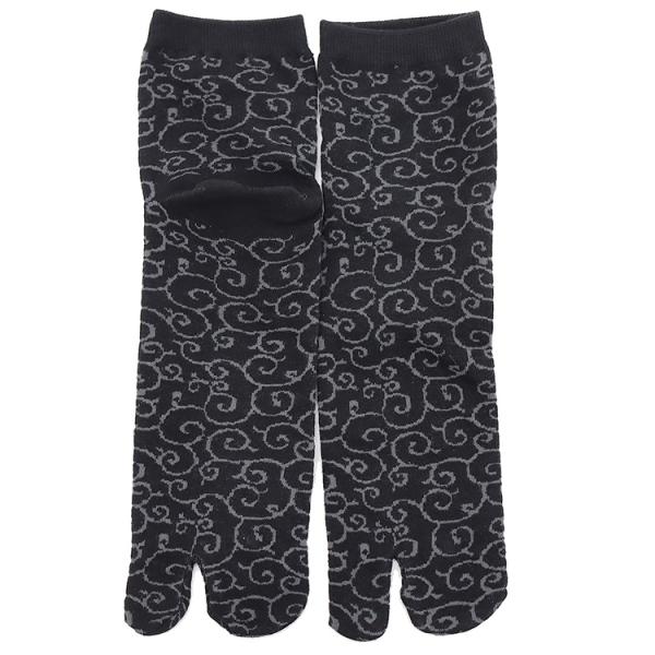 ■サイズ25-28センチ■品質綿、ポリエステル、ポリウレタン■詳細・足袋ソックス メンズ からくさ模様・かかと付きの男性用足袋靴下・春夏秋冬いつでもオススメ・うれしいコットンストレッチ・かかと付き・伸縮もバツグン・スニーカー丈よりちょっと丈...