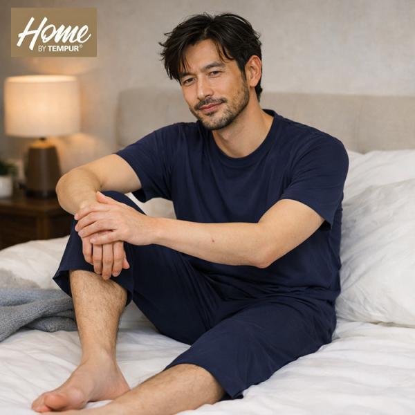 ■サイズM　胸囲88-96胴囲76-84L　胸囲96-104胴囲84-94LL　胸囲104-112胴囲94-104■素材：ポリエステル62％レーヨン33％ポリウレタン5％■詳細・テンピュールのルームウエア メンズパジャマ・鉱物の作用でリラッ...