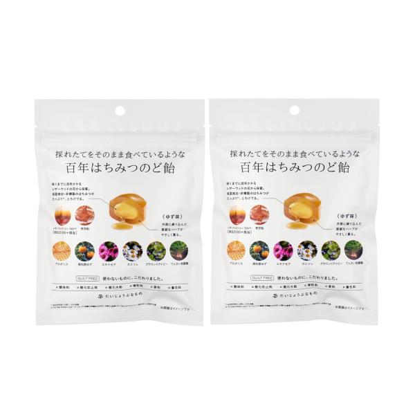 咲くまでに百年かかるレザーウッドの花から採蜜したはちみつをたっぷり使用したのど飴です。外側に練り込んだ微細なハーブがやさしく薫ります。ゆず味。個包装。採れたてをそのまま食べているような百年はちみつのど飴を是非、ご賞味ください。【内容量】51...