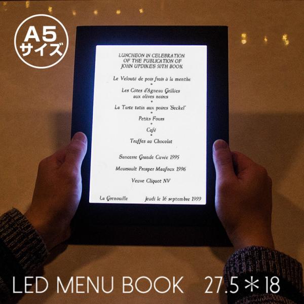 ●新しく、高級感溢れる斬新な方法でメニューを紹介。他には無い目を惹く演出●スイッチを押すだけで点灯するので 誰にでも使いやすい仕様となっています●USBケーブルで充電できる仕様の為 何度も繰り返して利用できます●メニュー以外にもお店のロゴを...