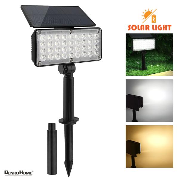 ●36灯の高輝度LEDで広い範囲を明るく（299LM）照らすスポットライト。●ソーラーパネルの光センサーで暗くなると自動で点灯。明るくなると自動で消灯。面倒な手間なくお使いいただけます。●目的に合わせて光量を2段階に調整●埋め込み・壁面の2...