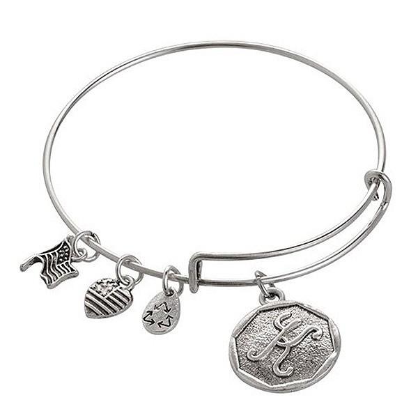 検索ワード [シルバーアクセサリー 腕輪 バングル ブレスレット アミュレット bracelet チャーム K イニシャルユニセックス 男女兼用 メンズ 男性用 レディース 女性用 SPST010]