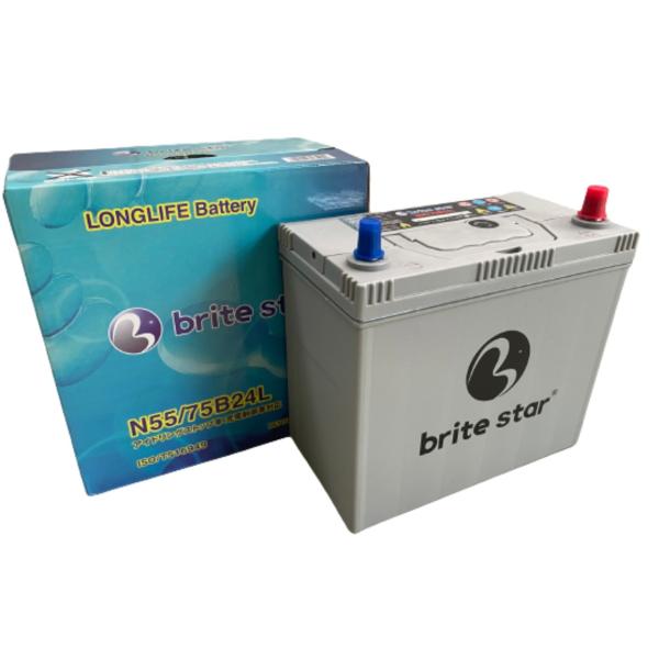 ブライトスターバッテリー12V 36Ah（5時間率容量）本体寸法 高さ*幅*長さ=203*129*238mm送料無料（北海道、九州は￥500）2年間メーカー保証付き※ 排気ホースの「L時ジョイント」も、そのままでは合いませんので一緒に交換し...