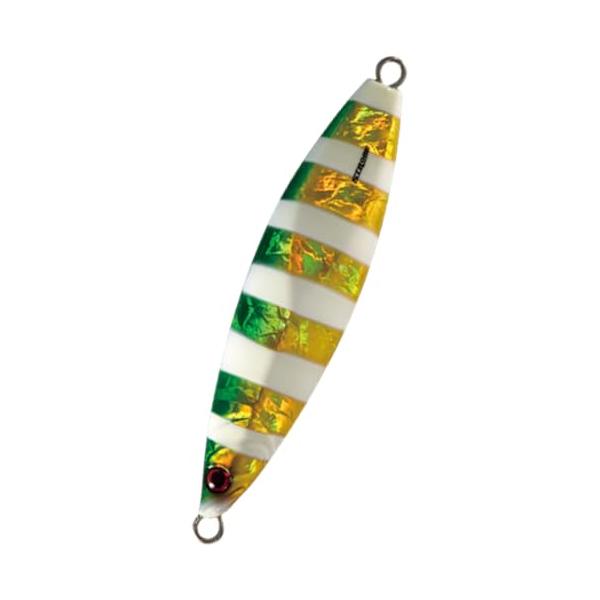 【商品概要】サイズ：２５０ｇカラー：＃１８７グリーンゴールドゼブラグローフォール時の煌めきが魚のバイトを誘発する「ストロボ」。スローピッチ＆ロングフォールジャークを駆使し、イレギュラーなフィッシングフォールアクションでスレきったターゲットを...