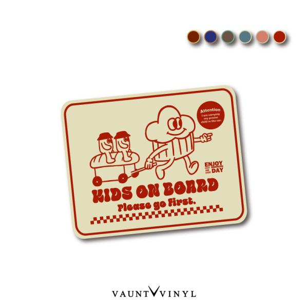 安全運転 レトロ かわいい おしゃれ ヴィンテージ こどもが乗っています 防水 アメコミ風 kids baby incar