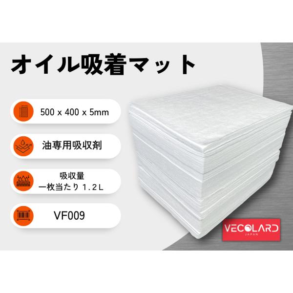 VECOLARD VF009 厚さ5mm 40cm×50cm　50枚入えくぼなし　ミシン目なし＊100％ポリプロピレン＊10層が熱接着されており、このマットは業界で最強のマットになっています。＊水分を一滴も吸収せず、油や潤滑剤や燃料を含む油...