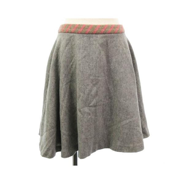 チコラータユーモレスク cikolata humoresque 良品 サーキュラー スカート ミニ フレア ウール グレー ボトムス レディース【表記サイズ】-※実寸サイズをご参考ください。【実寸サイズ】ウエスト：62cm　ヒップ：92cm...