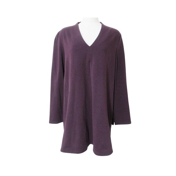 アッシュ エル コート ダジュール H・L COTE D'AZUR ニット チュニック 長袖 Vネック 38 M相当 紫 パープル X レディース【表記サイズ】38(M相当)【実寸サイズ】肩幅：39cm　身幅：47cm　着丈：71cm　袖丈...