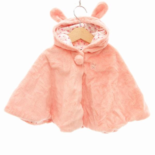 ミキハウス mikihouse 美品 ポンチョ 羽織 フリース うさ耳 もこもこ うさぎワッペン 女の子 F ピンク /JS キッズ【ブランド】ミキハウス mikihouse【表記サイズ】F【実寸サイズ】着丈：約35cm　ゆき丈：約53cm...