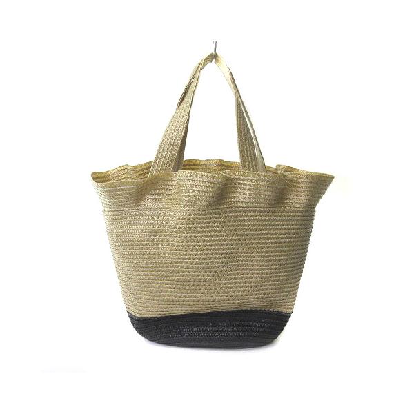 カテリナベルティーニ Caterina Bertini ハンドバッグ トートバッグ 巾着 ベージュ ブラック  レディース【実寸サイズ】持ち手の長さ：33cm　ヨコ：30cm　タテ：23cm　マチ：9cm　　【素材】ポリエステル100％【色...