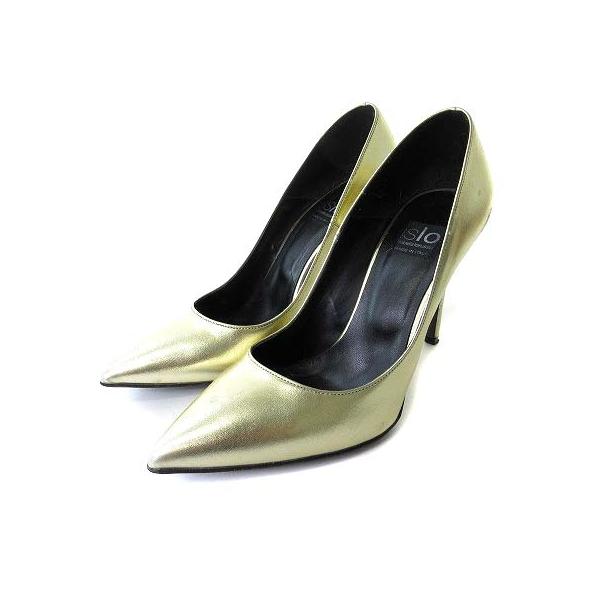 イズロ Islo isabella lorusso パンプス ポインテッドトゥ メタリックカラー 37 24cm レディース【表記サイズ】37 24cm【実寸サイズ】ヒールの高さ：10cm　最大幅：7.5cm　　【素材】レザー【色】ゴールド...