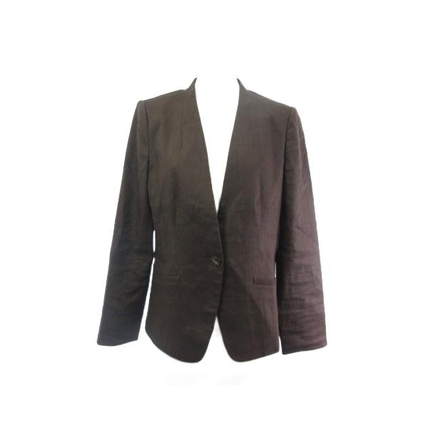レリアン Leilian Botto Giuseppe テーラードジャケット リネン ウール ブラウン 茶 7  レディース【ブランド】レリアン Leilian【表記サイズ】7 S相当【実寸サイズ】肩幅：38cm　身幅：49cm　袖丈：58...