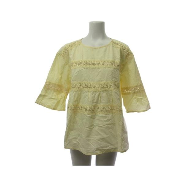 フルッティフルッタ Frutti Frutta Tシャツ カットソー 半袖 レース イエロー 38 レディース【表記サイズ】38 M相当【実寸サイズ】身幅：49cm　着丈：62cm　ゆき丈：53cm　　【素材】コットン100％　レース ポリ...