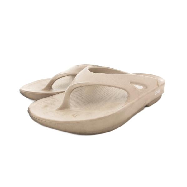 ウーフォス OOFOS Oオリジナル OORIGINAL ビーチサンダル トング 37 グレージュ /GV レディース【表記サイズ】37【実寸サイズ】最大幅：10cm　アウトソール：26cm　インソール 24cm　【色】グレージュ【状態】・...