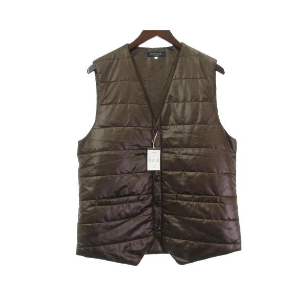 未使用品 センティネルディサイド SENTINEL DECIDE タグ付き 中綿ベスト 茶 ブラウン 48  L ■GH メンズ【表記サイズ】48【実寸サイズ】身幅：50cm　着丈：68cm　　【素材】表地：ナイロン100％　裏地：ナイロン...