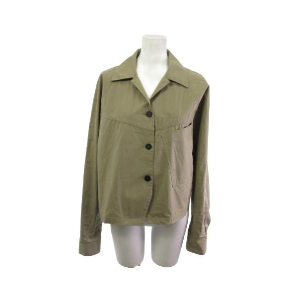 サラ パチー二 SARAH PACINI シャツジャケット クロップド ベージュ 1 レディース【表記サイズ】1 【実寸サイズ】身幅：50cm　着丈：53cm　ゆき丈：81cm　　【素材】コットン97％　ポリウレタン3％　テープ部分 コット...