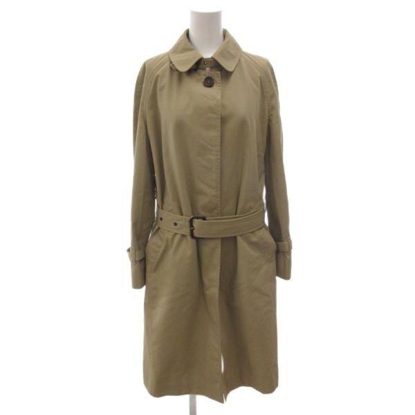 FILIPPO CHIESA  トレンチコート 38 ベージュ ラウンドカラー ベルト付き ひざ丈 /FF ■GY99 レディース【表記サイズ】38【実寸サイズ】身幅：47cm　着丈：95cm　ゆき丈：74cm　　【素材】ポリエステル コッ...
