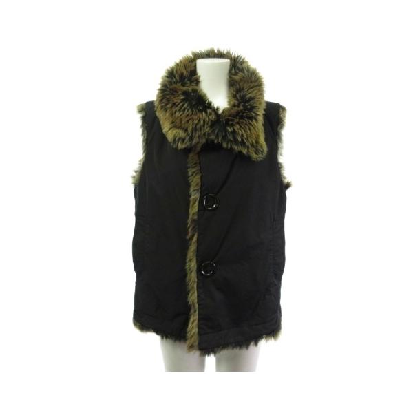 レキップヨシエイナバ L'EQUIPE YOSHIE INABA リーバシブル ベスト フェイクファー ブラック ブラウン 黒 茶 38  レディース【ブランド】レキップヨシエイナバ L'EQUIPE YOSHIE INABA【表記サイズ】...