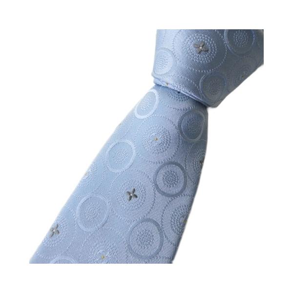 ルイヴィトン LOUIS VUITTON モノグラム サークル柄 ネクタイ シルク ブルー  メンズ【ブランド】ルイヴィトン LOUIS VUITTON【実寸サイズ】大剣幅9cm　小剣幅4.5cm　【素材】シルク100％【色】ブルー　　※色...
